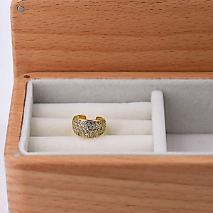 Thick Ear Cuff Earring 14K plated | CZ Ear Wrap Non Pierced Ear Cuff (Sold by 1 Single Cuff)