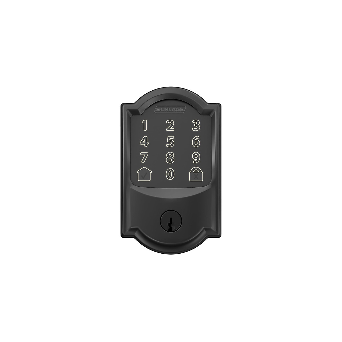 Schlage Encode Smart Wi-Fi Deadbolt with Camelot Trim in Matte Black