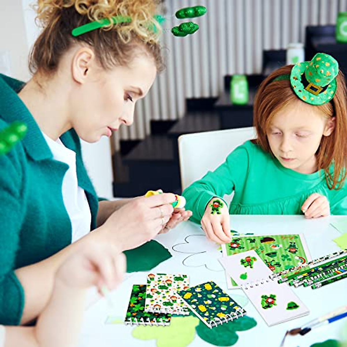 30 Pcs St. Patrick's Day Pencils with Eraser 20 Pcs St. Patrick's Day Notepads 10 Pcs St. Patrick's Day Stickers Stationery Sets for St. Patrick's Day Classroom Kids Party Favors School Supply