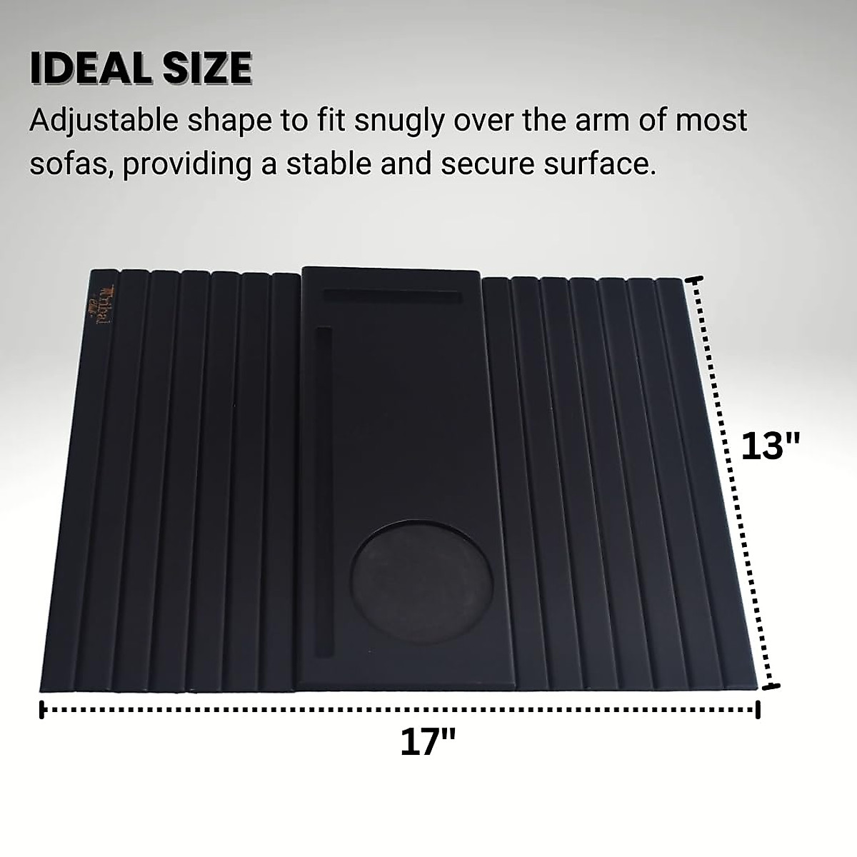 Bamboo Couch Arm Tray Table Clip-On Foldable Sofa Armrest Tray for Drinks, Snacks - Anti-Slip Design for Wide Couches and Small Spaces