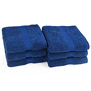 AKTI Premium Hand Towels for Bathroom,16x30 inches, 550 GSM, 6 Piece Set Cotton Towel, Soft & Fluffy, Extra Absorbent, Quick Dry Towels for Body – Navy Hand Towels for Daily Use