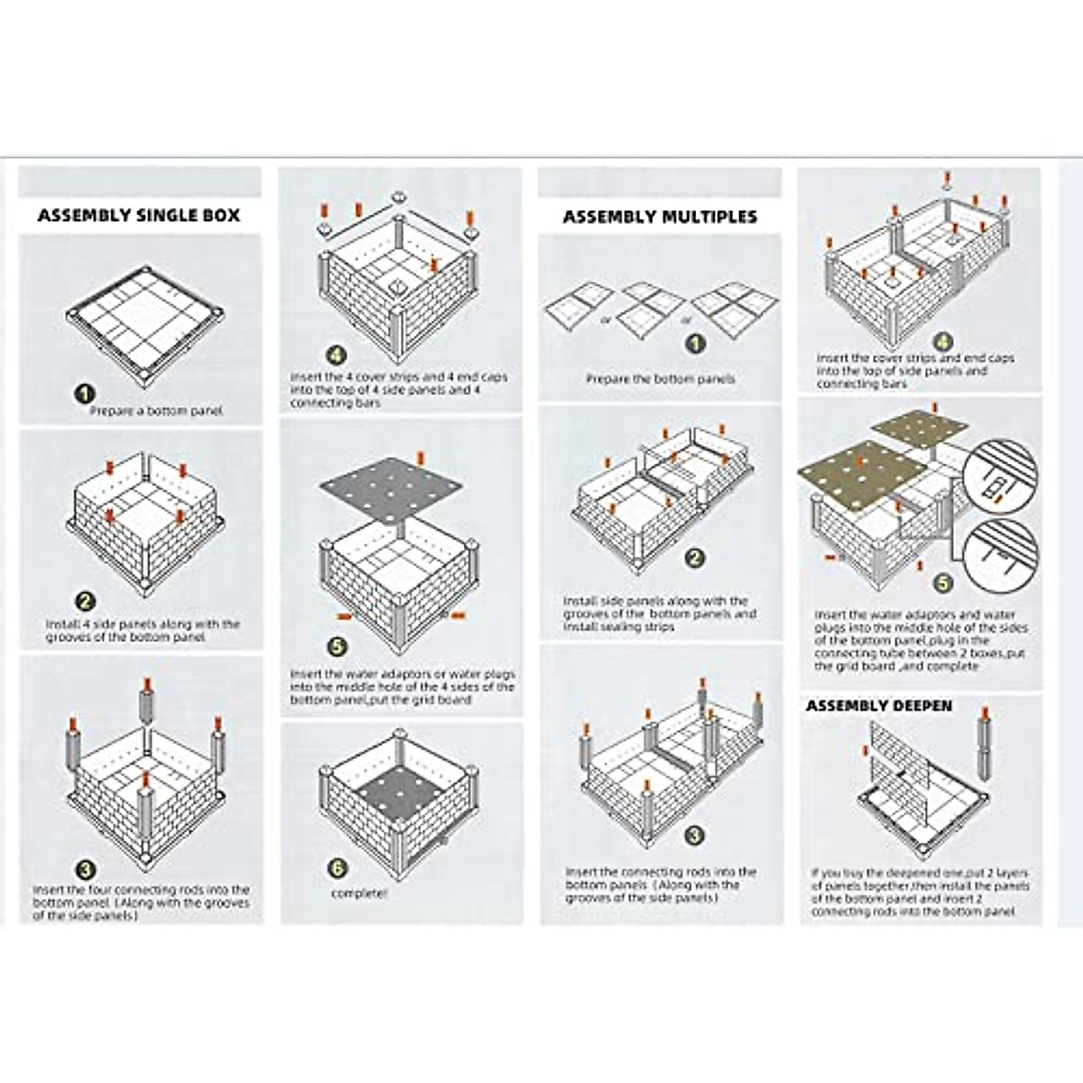 tonchean Deepened Raised Garden Beds Kit Raised Planter Bed Raised Plant Containers Plastic Planter Grow Box for Fresh Vegetables, Herbs, Flowers & Succulents, Deepened.47.24 x 15.75 x 14.17 Inch