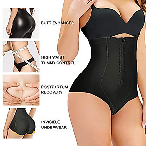 YERKOAD Women Tummy Control Shapewear Bodysuit Butt lifter Shorts Hi- Waist Trainer Panties Body Shaper Underwear Slim Corset (X-Large, Black)