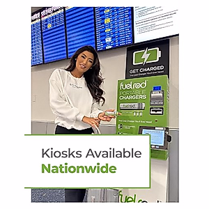 FuelRod Portable Charger Kit - Pack of 2 - Includes All Cables & Adapters Compatible with All Tablets & Smart Phones, Rechargeable Backup Power Bank, Swap for Charged Rod at Kiosk