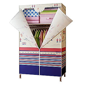 IULJH Simple Wardrobe Assembly Nonwoven Dustproof Proof Bedroom Storage Organizer Zipper Clothing Closet for Home Furniture