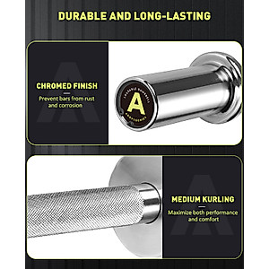 AboveGenius Pair of 16" Olympic Dumbbell Handles Loadable Dumbbell Bars for 2-inch Olympic Weight Plates Ideal for Home Gym Strength Training, 2 Pair of Spring Collars Included