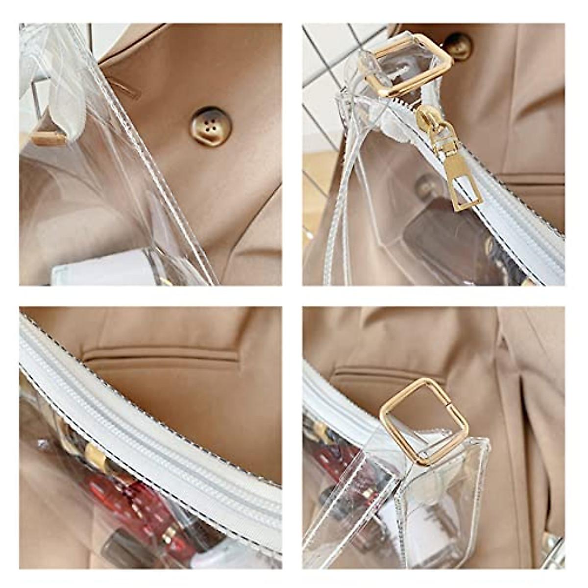Lackycc Clear Crossbody Bag Shoulder Handbag,Clear Purses for Women Cute Clutch Small Clear Purse Bag Stadium Approved for concerts,