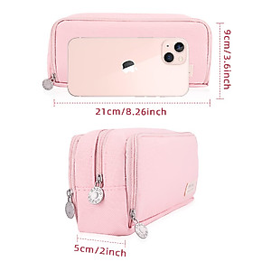 iSuperb Large Pencil Case 3 Compartments Pencil Pouch Big Capacity Pencil Bag for Kids Teen Girls Boys Student School Supplies Oxford Organizer Pen Bag Cosmetic Makeup Pouch