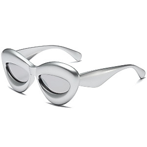 AWGSEE Trendy Inflated Shape Lip Sunglasses for Women Fashion Oversized Cat Eye Shades UV400 Protection
