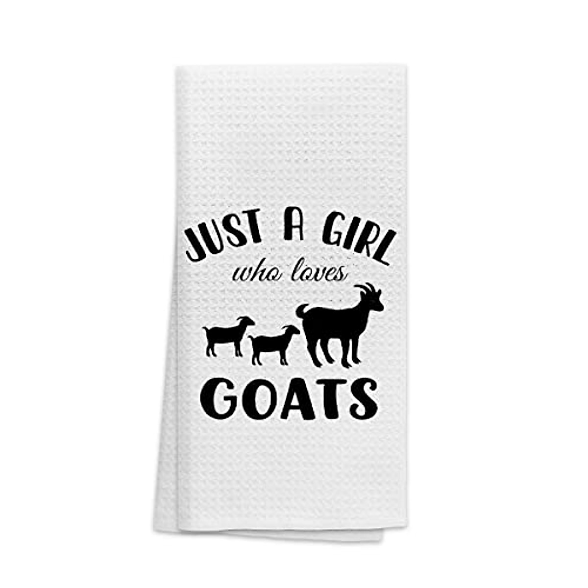OHSUL Just A Girl Who Loves Goats Highly Absorbent Kitchen Towels Dish Towels Dish Cloth,Funny Goat Silhouette Hand Towels Tea Towel for Bathroom Kitchen Decor,Goat Lovers Farm Girls Gifts