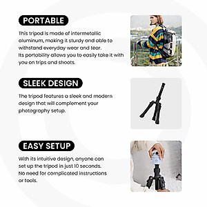 Pivo Tripod Mini 14-inch Smartphone and Camera Extendable Compact Lightweight Aluminum Stand with Universal 1/4" Thread for Action Camera, DSLR & Pivo Pods