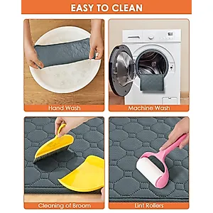 Bissap 2 Packs Guinea Pig Cage Liners, 47''X24'' Washable Guinea Pig Pee Pads Non Slip Reusable Fast and Super Absorbent Bedding for Small Animals Rabbit Hamster Chinchillas Rat - Grey