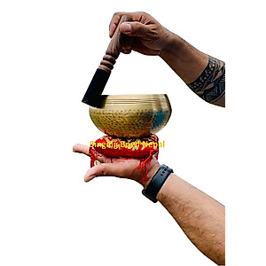 Singing Bowl Nepal-6" Tibetan Buddhist Hand Beaten Throat Chakra G Note Singing Bowl From Nepal, Release Your Inner Peace