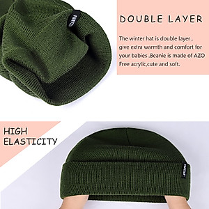 FURTALK Toddler Beanie Baby Boys Girls Beanies Kids Knit Winter Hats for 0-8 Years Green