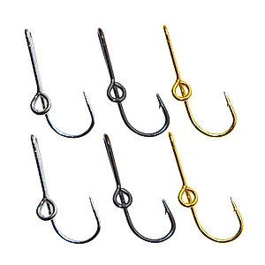 Fish Hook Hat Clip Gold Hats Pins Decal 6 PCS Hat Clip Hat Fishing Hook Hat Pin for Men Fishing Hat Hook Tie Clasp Fishing Hooks Hat Pins, Gold, Black, Silver