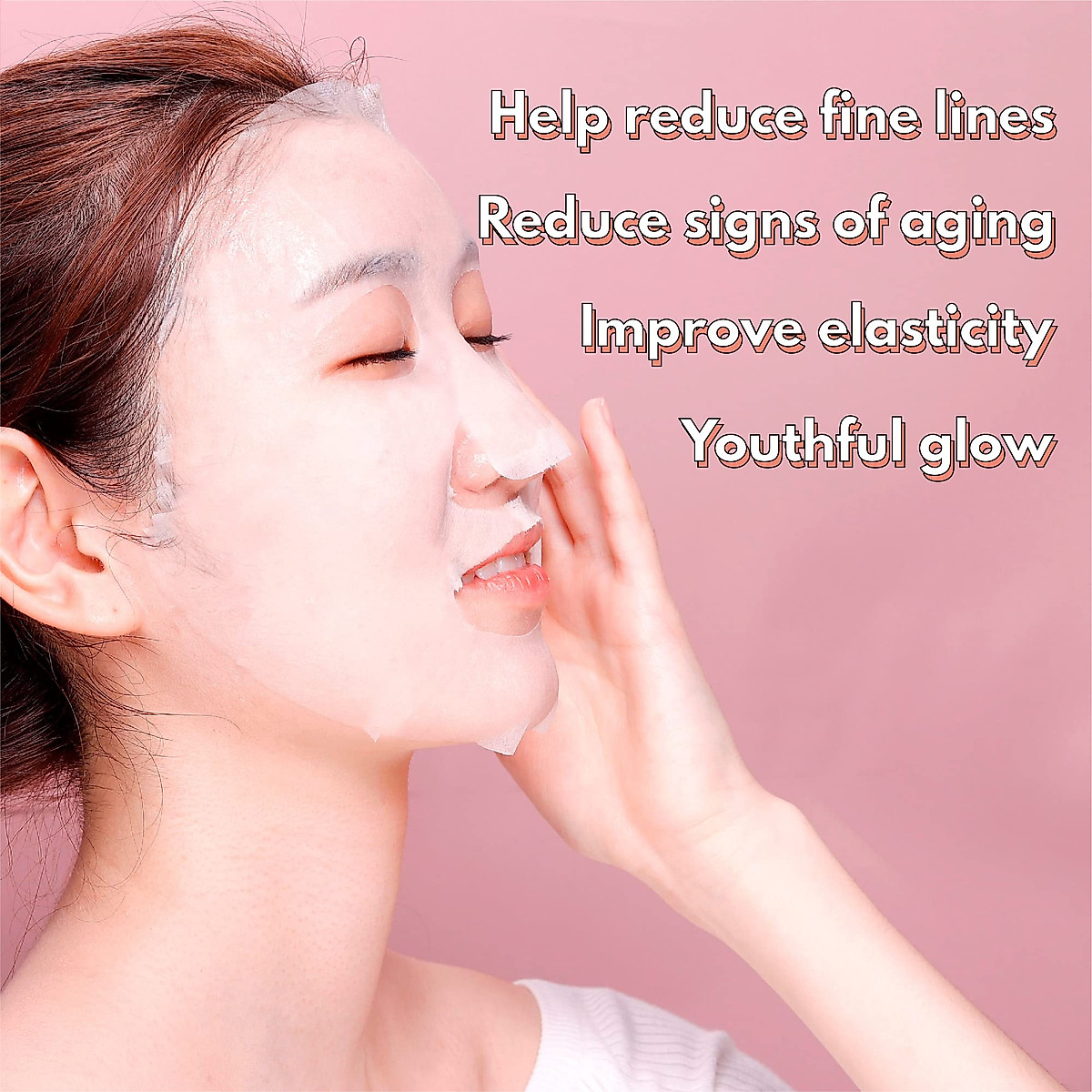 Snail Honey Jelly Face Sheet Mask 10,000 ppm Snail Mucin w/Honey 10 Hydrogel-Coated Tencel Sheets Dehydrated Dry Sensitive Skin Intense Hydration Nourishing Korean Skin Care Women Men, JIN JUNG SUNG