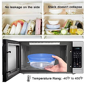 TraCol Reusable Silicone Stretch Lids, 12 Pcs Silicone Lids, 6 different Sizes BPA-free Silicone Bowl Covers for Cups, Bowls and Dish, Flexible, Round and Rectangle Fit 2.5" - 8.5” Container, Blue