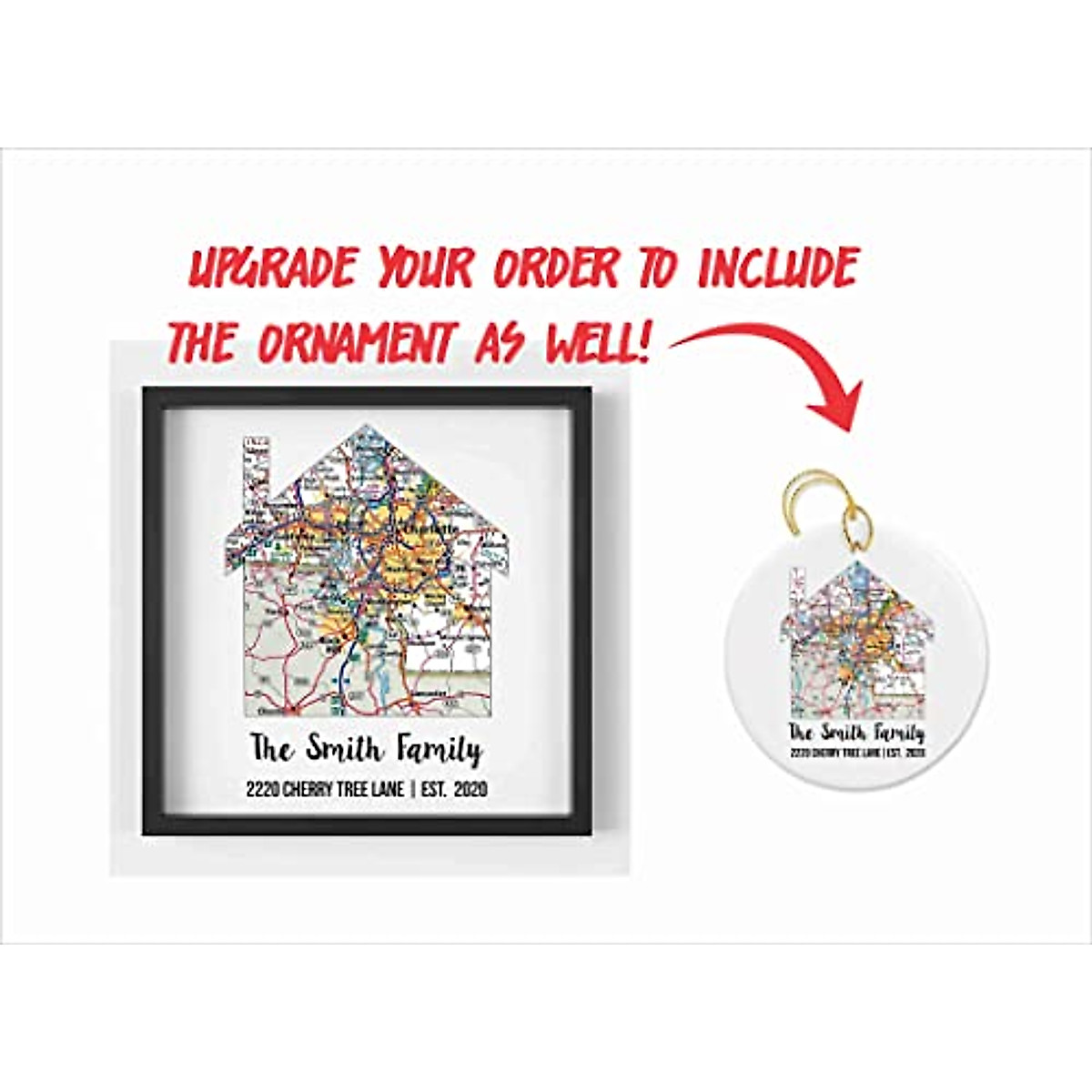 New Home Gift Housewarming Gift Map Art Gift Family Established Sign Last Name Art Family Art Framed Art Gift for New Home Realtor Gift