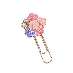 Cherry Blossom Paper Clip | Cherry Blossom Shape Paper Clip - Student Reading Pagination Mark, Metal Floral Book Clip, Beautiful Bookmark for Women Girls Adults Kids Christmas Gift Yuans
