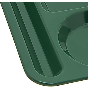 Carlisle FoodService Products Left-Hand Heavyweight 6-Compartment Melamine Tray 10" x 14" - Forest Green
