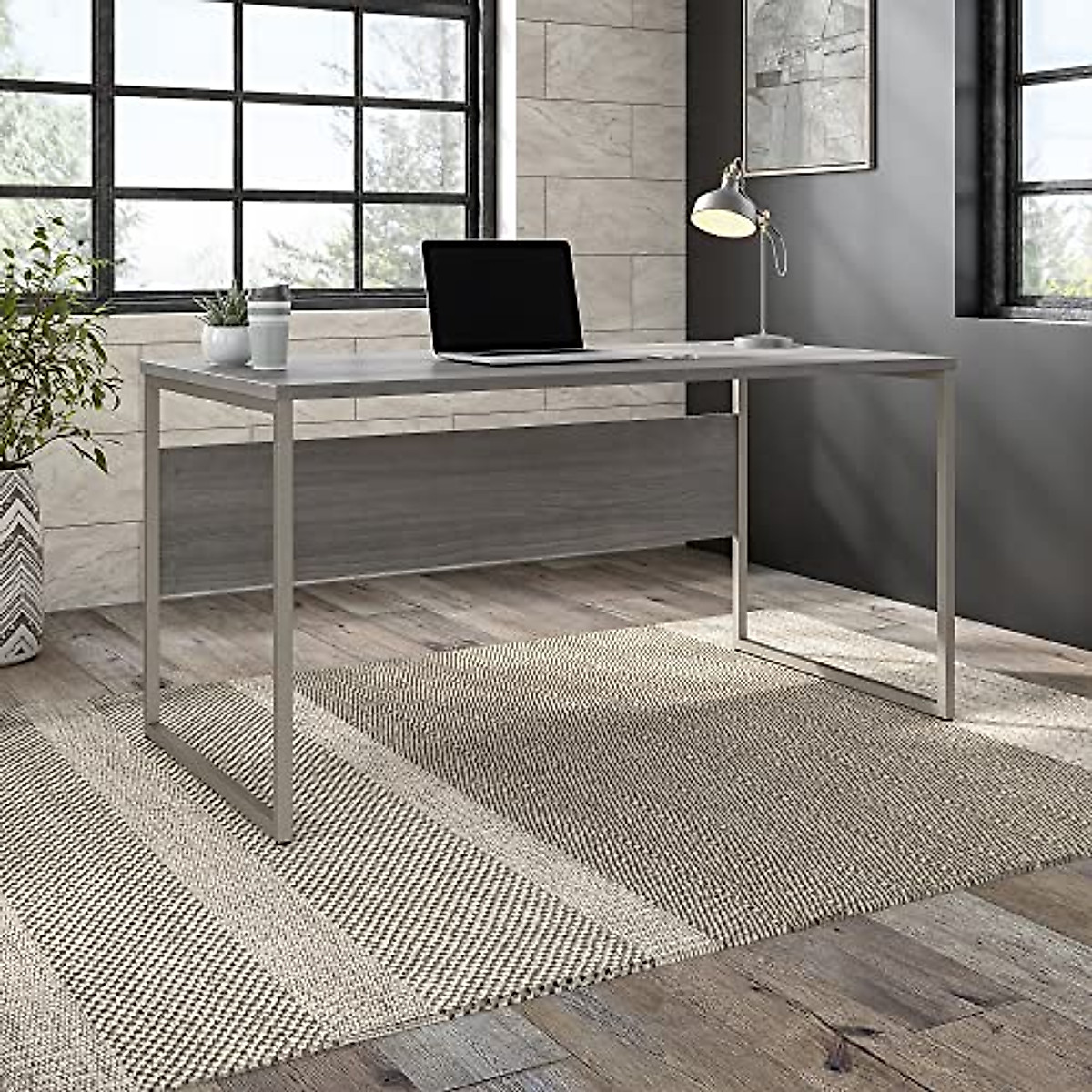 Bush Business Furniture Hybrid Computer Table Desk with Metal Legs, 60W x 30D, Platinum Gray