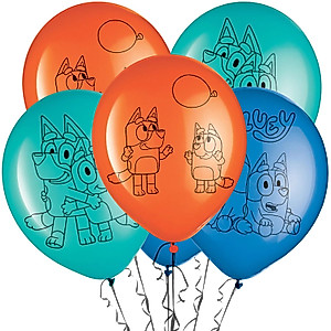 Bluey-Inspired Multicolor Latex Balloons - 12" (6 Pcs) - Fun, Durable & Eco-Friendly Party Decorations for Kids' Celebrations & Events