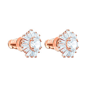 Swarovski Sunshine Collection Stud Earrings with Sun-Shaped White Crystal Centerpiece in a Rose-Gold Tone Plated Setting