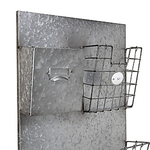 Cheung's FP-4037 Metal Wall Organizer with 4 Hooks and 3 Storage Slots