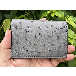 Doubleside Grey Body Ostrich leather skin Credit Cardholder, leather credit cardcase, leather creditcard cover