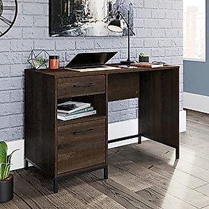 Sauder North Avenue Pedestal Home Office Desk, L: 41.97" x W: 18.50" x H: 28.15", Smoked Oak Finish