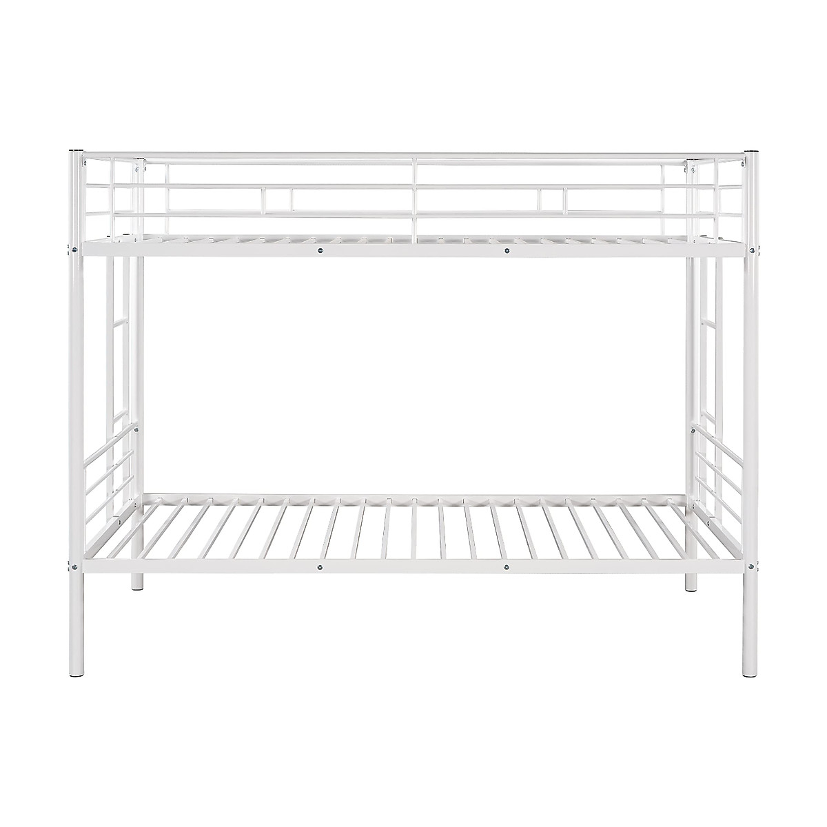MWrouqfur Twin Over Metal Bunk Bed,Sturdy Heavy Duty Beds with 2 Side Ladders,Space Saving,No Noise,No Box Spring Needed,for Boys Girls Teens Adults