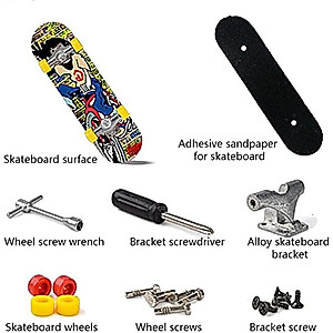 Marsrut 5pcs / Set Mini Finger Skateboard Board Deck Game Toys, Sport Toy Child Repair Tech Tool DIY Kit, Kids Children Finger Skater for Kids 3+
