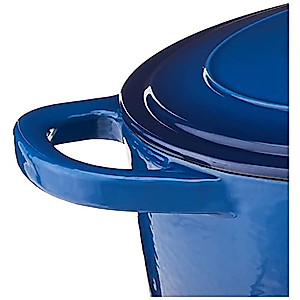 Crock Pot Artisan Enameled Cast Iron 7-Quart Oval Dutch Oven, Sapphire Blue -