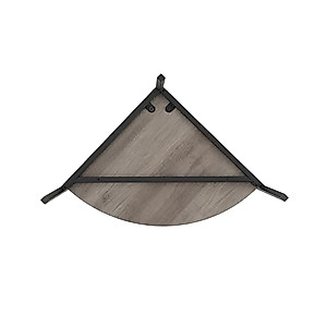 Walker Edison Freya Modern Industrial 5-Shelf Metal and Wood Corner Bookcase, 72 Inch, Grey Wash