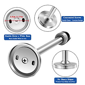 Door Stopper, Door Stop 5 Inch Stainless Steel Brushed Satin Nickel Doorstops, Modern Soft-Catch Mute Door Holder Wall Mount Door Wall Protector Doorstop for Hotel Home Restaurant, Silver