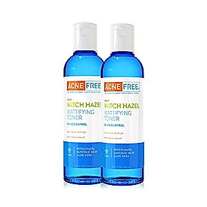 AcneFree Witch Hazel Mattifying Toner with Glycolic Acid, 8 Ounce - Pack of 2