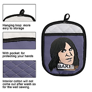 Baking Show Inspired Oven Pads Pot Holder with Pocket Baker Gift for TV Show Fans (Bake!)