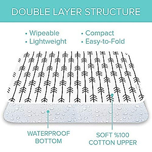 Kushies Deluxe Change Pad Flannel, One Direction Black & White