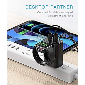 BeaSaf iPhone Fast Charger, 24W USB C Charger for iPhone 13/12/Mini/12 Pro Max, USB C Wall Charger with Foldable Apple Watch Wireless Charger, PD Charger for iPhone, AirPods