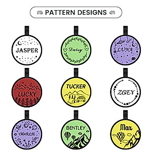 YEHANTI Silicone Dog Tags Engraved for Pets, Silent Dog Tag, Lightweight and Waterproof, Personalized Dog Tags and Cat Tags, Custom Pet ID Tags for Puppy Kitten with Mix Pattern Designs, Round