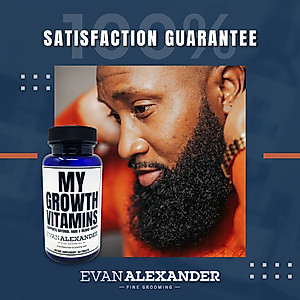 Evan Alexander Grooming My Growth Vitamins - 60 Tablets - Supports Natural Hair and Beard Growth - Nourish Hair and Beard Hair with Zinc, Biotin and Collagen - Beard Growth Vitamins