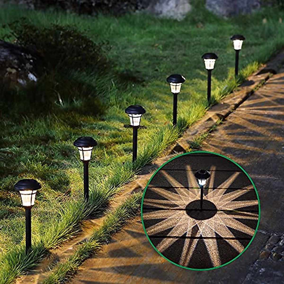 MAGGIFT 12 Pack Solar Pathway Lights Outdoor Solar Garden Lights for Patio, Yard, Driveway