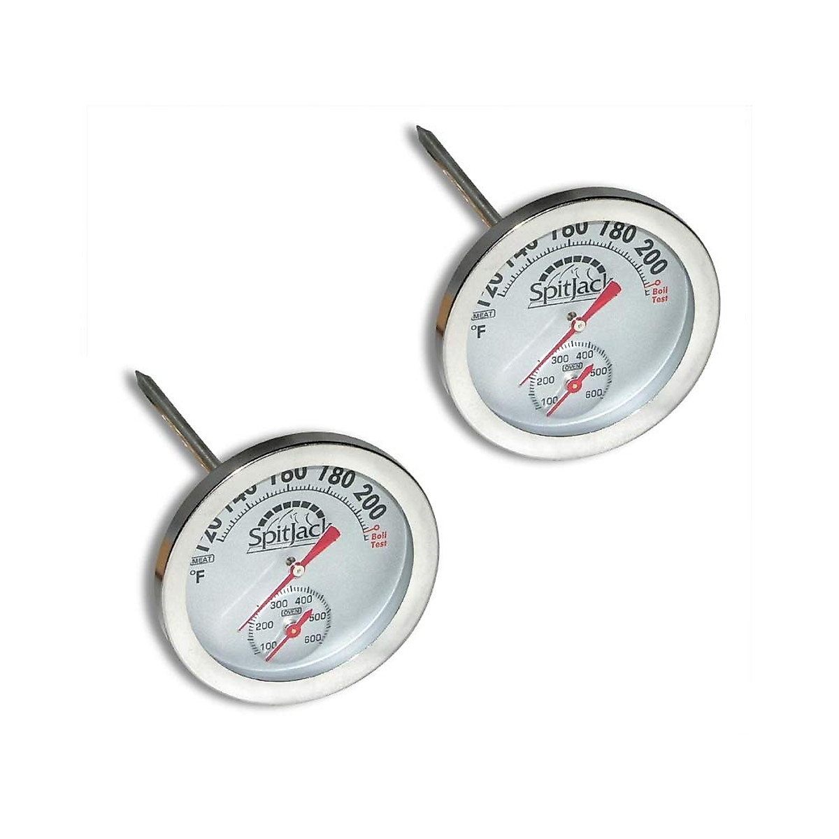 SpitJack Dual Sensor Meat and Oven Thermometer for Rotisserie Cooking Whole Pig, Hog, Lamb and Turkey. Internal and External Meat Probe for Grill, Smoker, Oven and Kitchen (2 Pack)