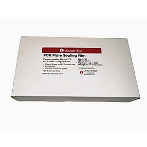 PCR Plate Sealing Film, Pressure-Sensitive Adhesive, Optically Clear Plate Sealing Film, for PCR, qPCR, and Elisa Applications. Materials: Polypropylene. 100 Sheets per Pack. Microplate Sealing Tape.