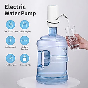 Water Dispenser for 5 Gallon Drinking Water Bottle, Electric Water Pump for 5 Gal Bottle, Portable Water Jug and Automatic Design for Home, Office and Kitchen