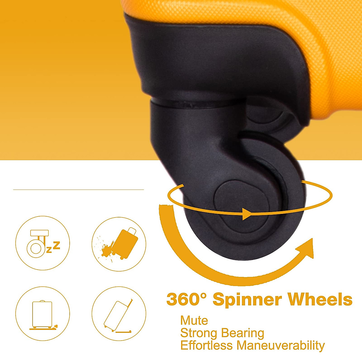 Travelhouse Luggage Sets, Expandable Hardside Suitcases 24in/28in, Carry on 20in,3 Piece Set Travel Luggages Clearance with Double Spinner Wheels TSA Lock Lightweight (Orange-85)