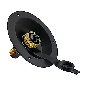 THETFORD|B&B Molders RV Replacement Parts and Accessories Camper City Water Inlet Fill Dish with Brass Check Valve Black PN 94219
