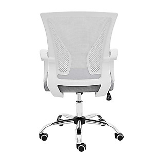Modern Home Zuna Mid-Back Office Chair - White/Gray, 10.6D x 22.8W x 23.2H Inch