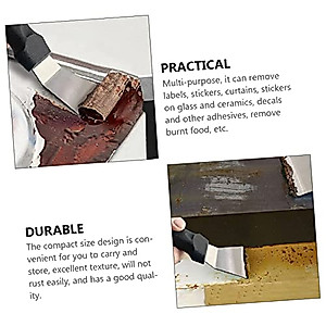 PRETYZOOM 4pcs Cleaning Blade Tools Razor Floor Scraper Tile Floor Scrapers Glue Tile Adhesive Removal Paint Squeegee Jar Opener Tool Floor Tile Cleaning Scraper Cement Stainless Steel Black