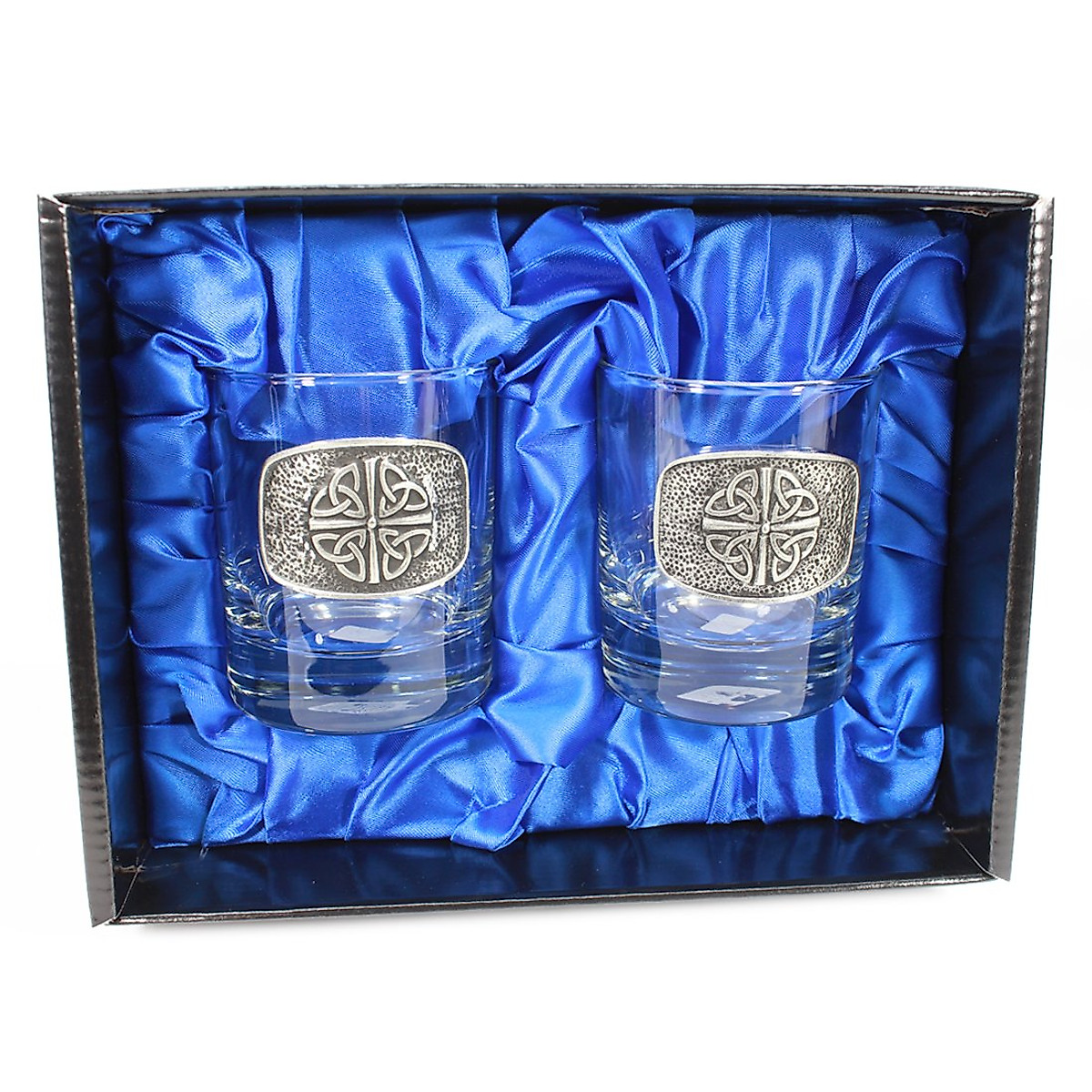 Trinity Knot Irish Whiskey Glasses Quadruple Trinity Set of Two Made in Ireland